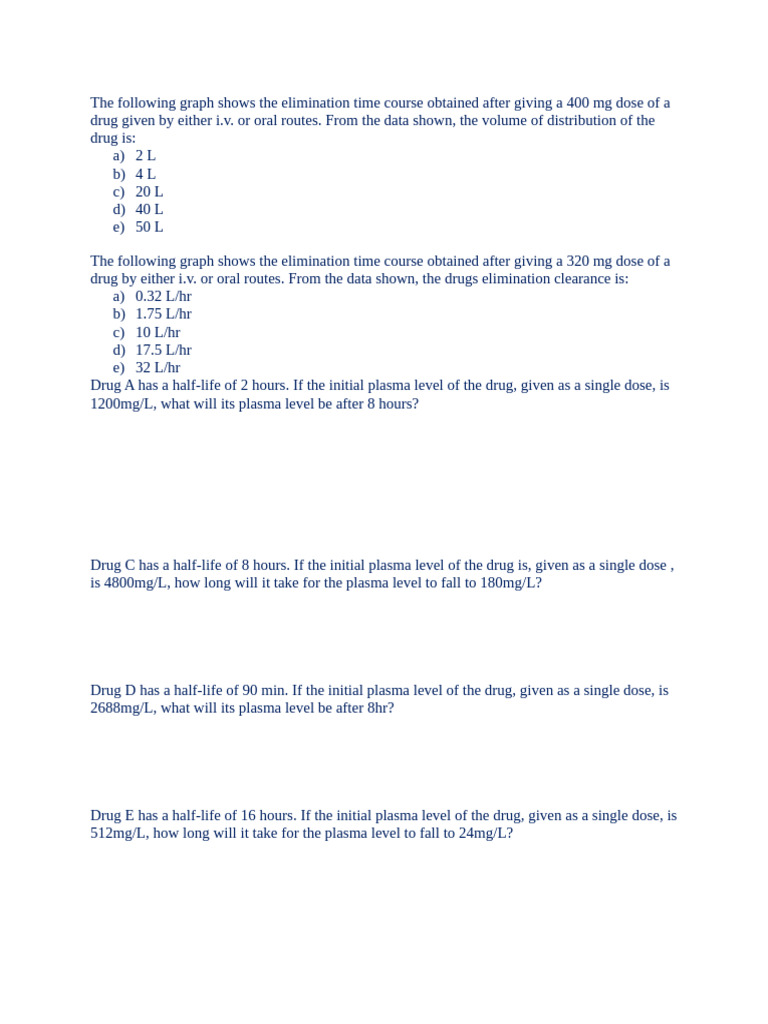 Half Life Practice Questions | PDF
