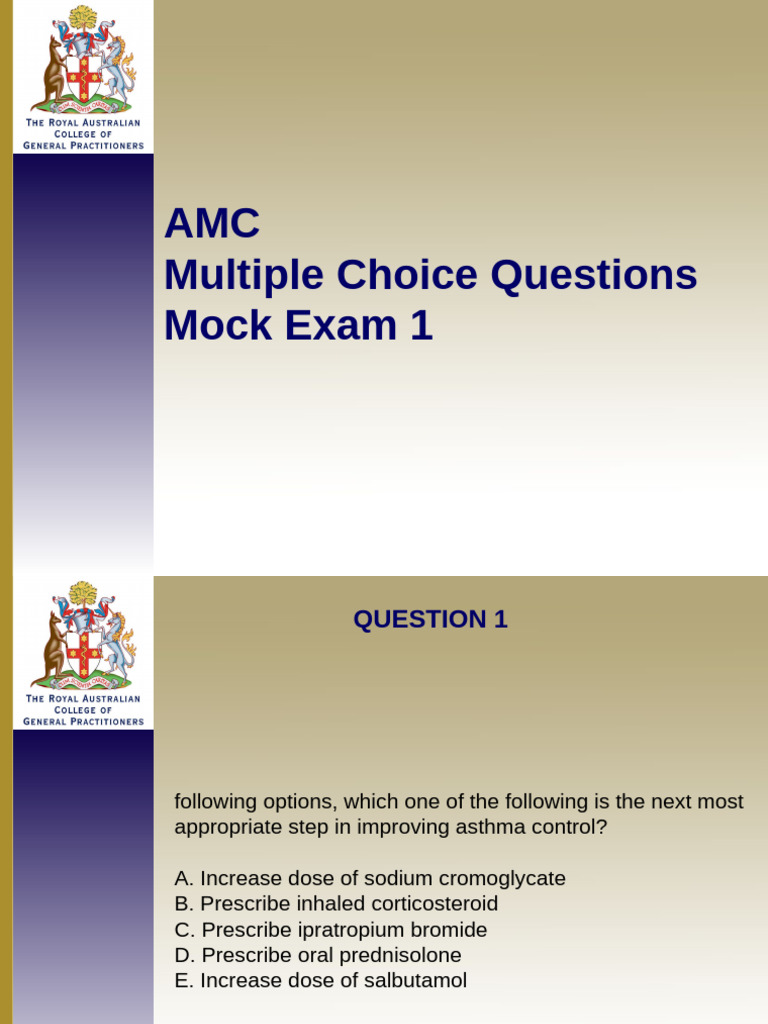 Mock Exam 1 Amc Exam | PDF | Electroconvulsive Therapy | Arthritis