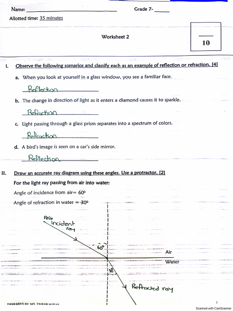 Worksheet 2 - Answer Key | PDF