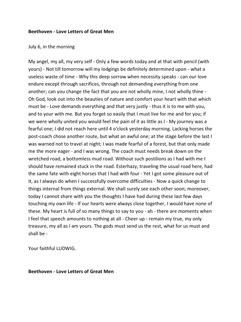 Love Letters of Great Men | PDF | Love