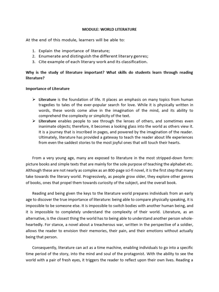 MODULE-1-World-Lit (1) | PDF