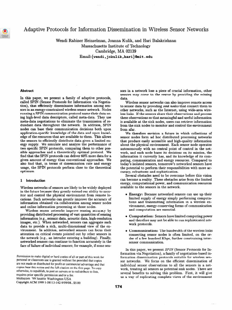 2 Adaptive Protocols For Information Dissemination In Wireless Sensor Networks Pdf