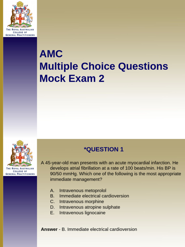 Mock Exam 2 Amc | PDF | Headache | Anemia