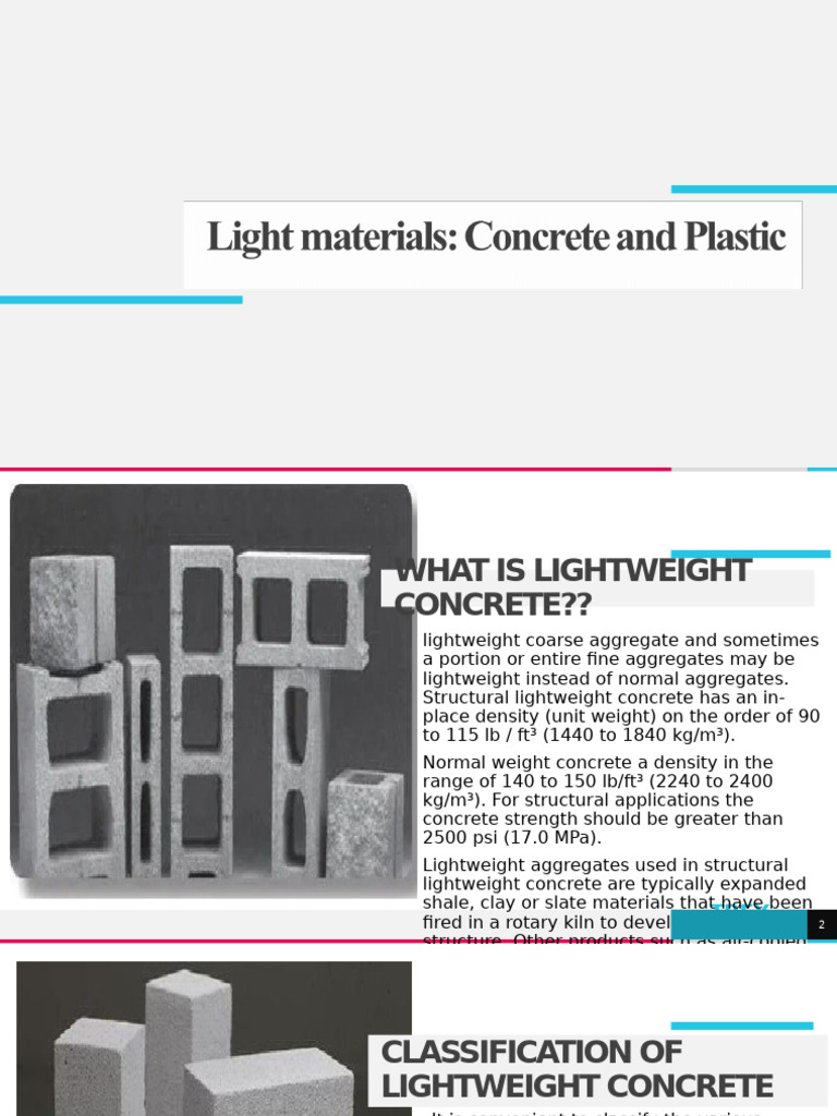 Lightweight Concrete N Plastic | PDF