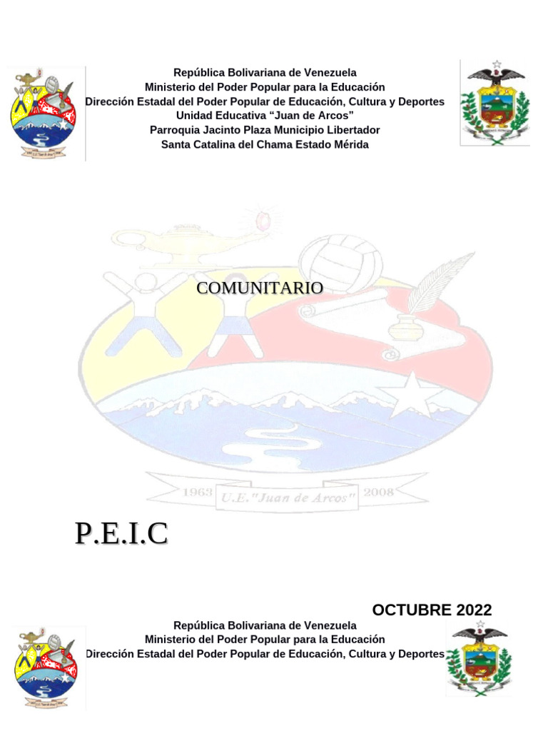 PEIC 2022-2023 U.E JUAN DE ARCOS | PDF