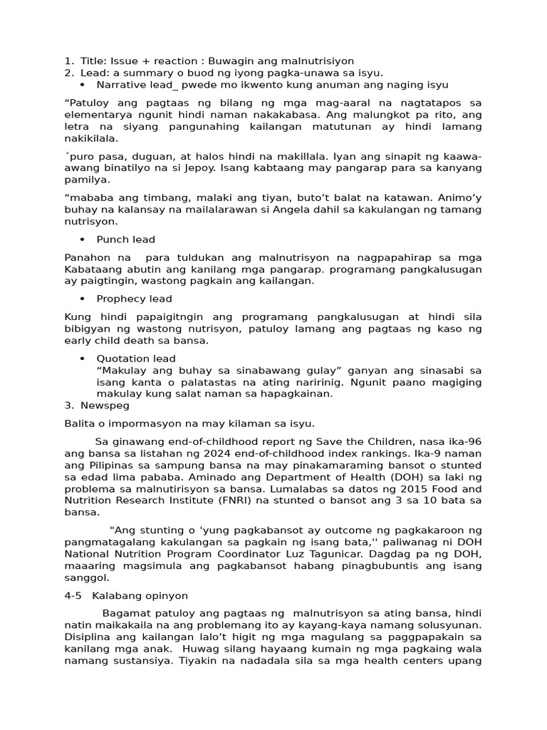 1st Place Editorial - COlumn Writng ENg and FIlipino | PDF