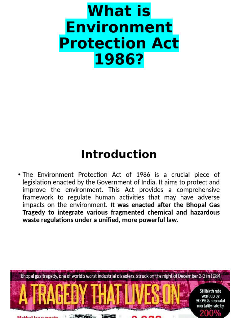 What Is Environment Protection Act 1986 | PDF