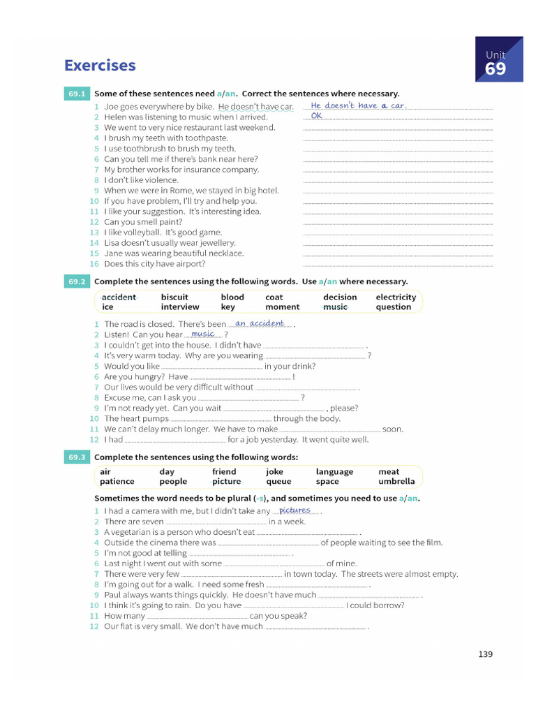 Grammar 1 Nouns Practice | PDF