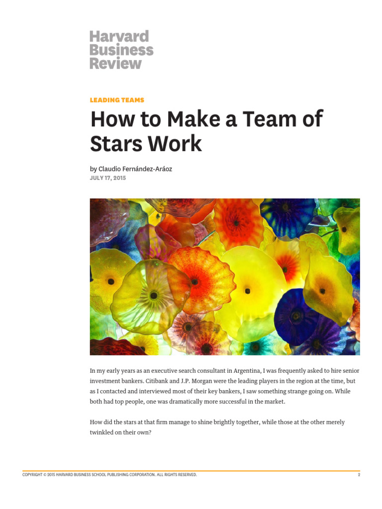 How to Make a Team of Stars Work | PDF