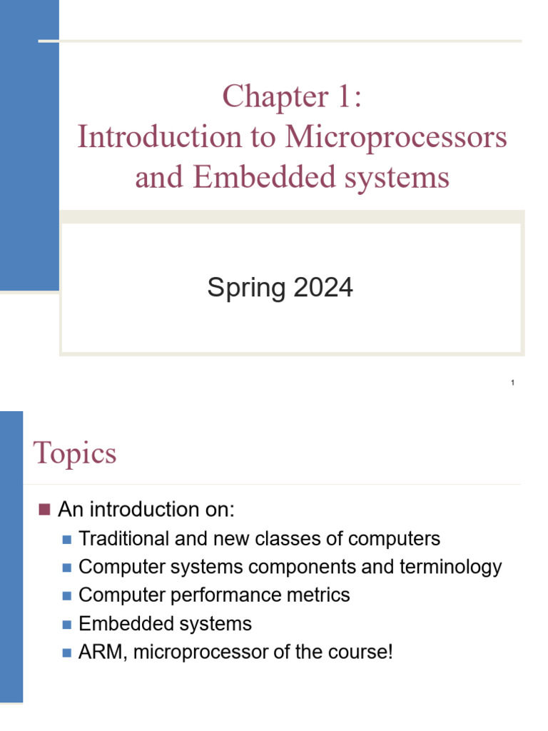 01 - CH_1_Introduction to Micro. and Embedded Systems | PDF