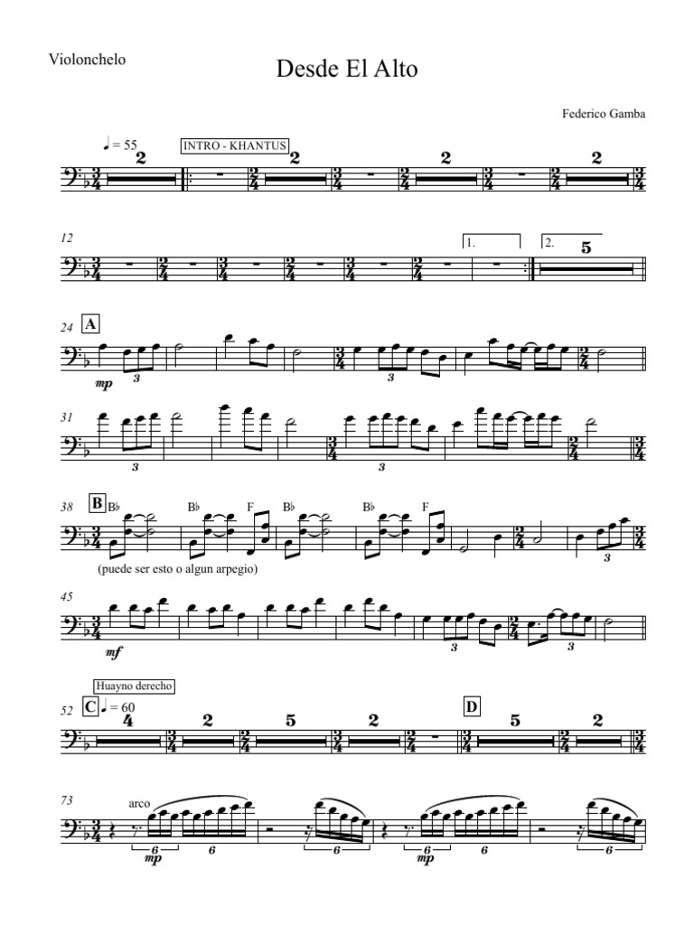 Desde El Alto (SCORE) - Violonchelo - 2024-08-27 1832 - Violonchelo | PDF