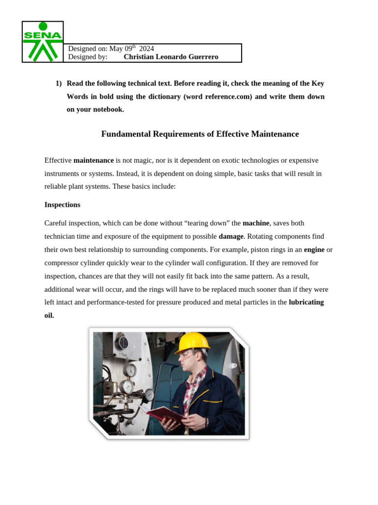 Fundamental Requirements of Effective Maintenance Workshop | PDF