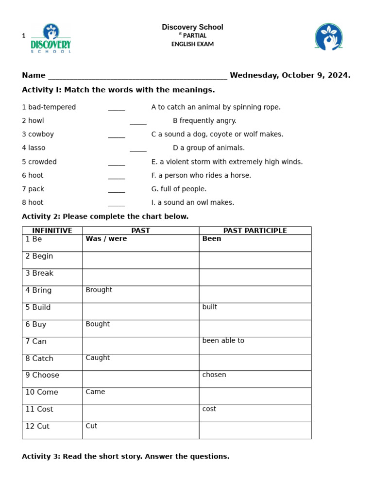 3rd Grade EXAM | PDF