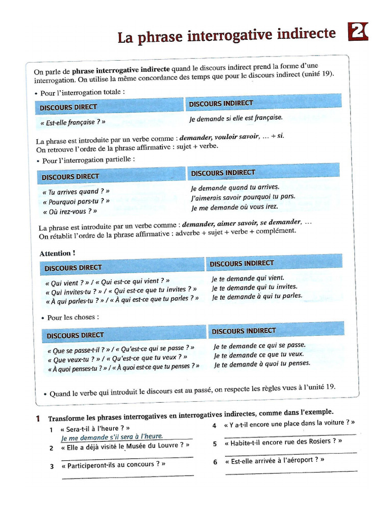 Exos Interrogation Indirecte Eli b1 | PDF