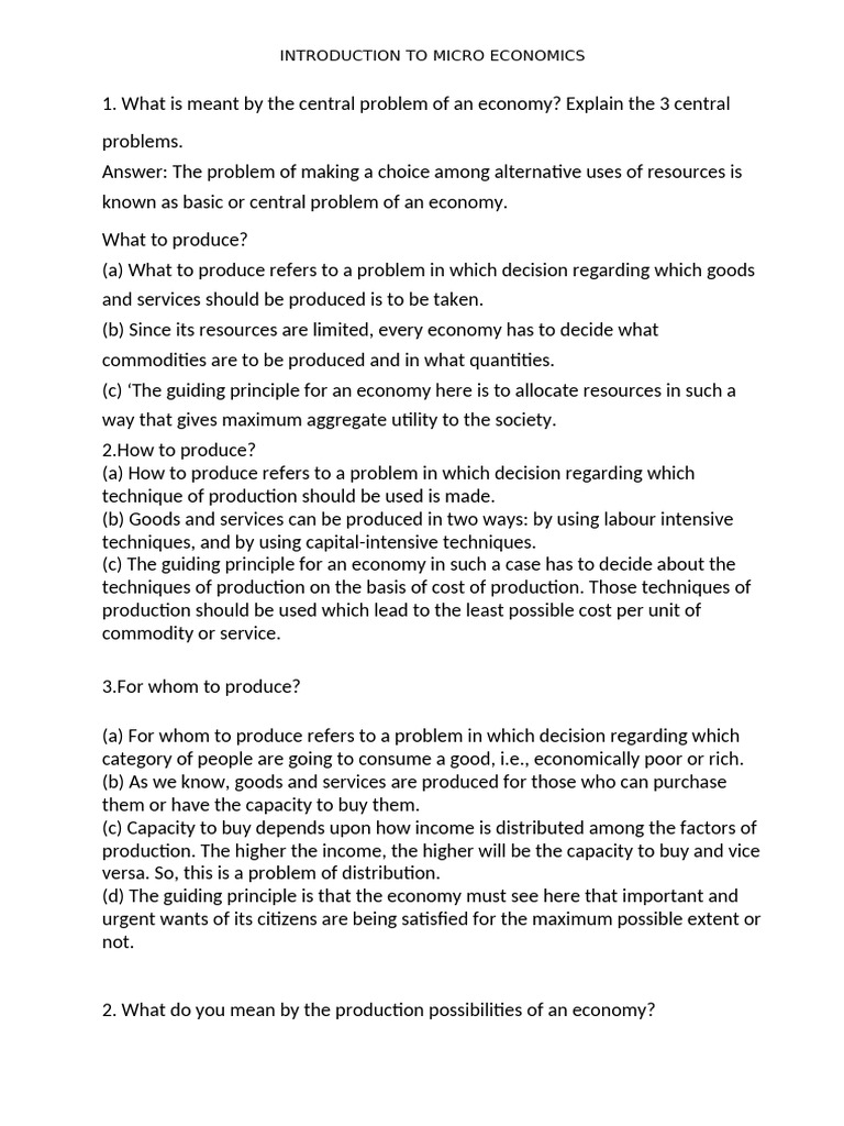 CH 1 NOTES Intro To Micro | PDF