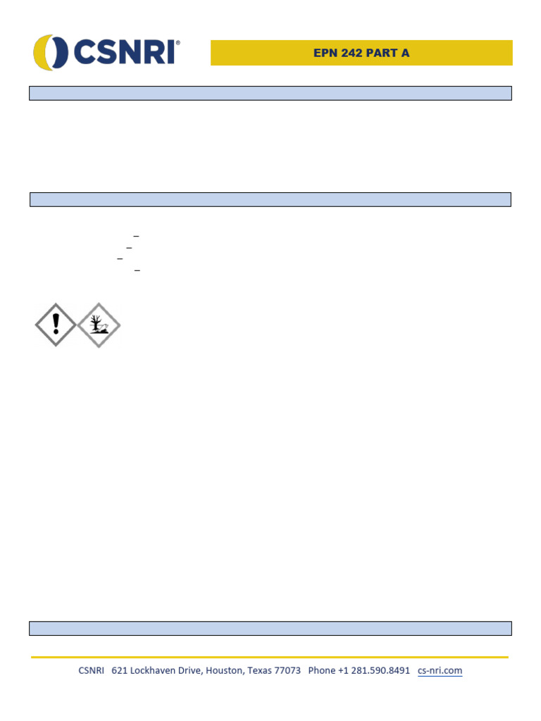 CSNRI SDS US EPN-242-Part-A 25aug22 | PDF