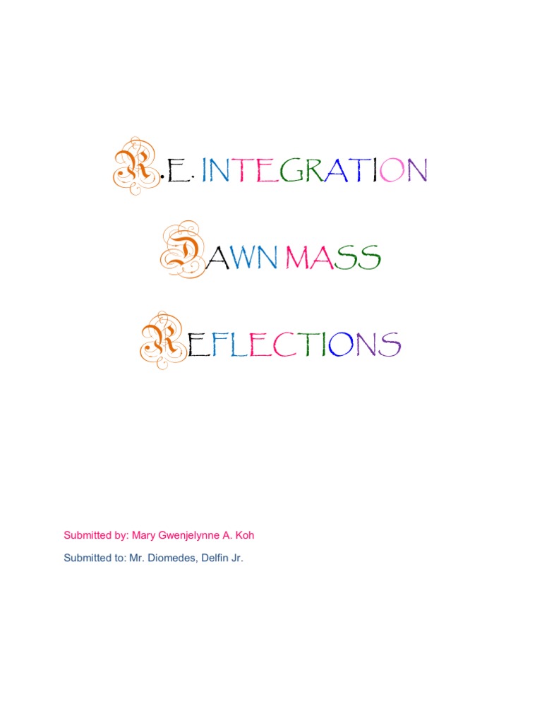 Religion Reflection Paper | PDF | Hatred | Mary, Mother Of Jesus