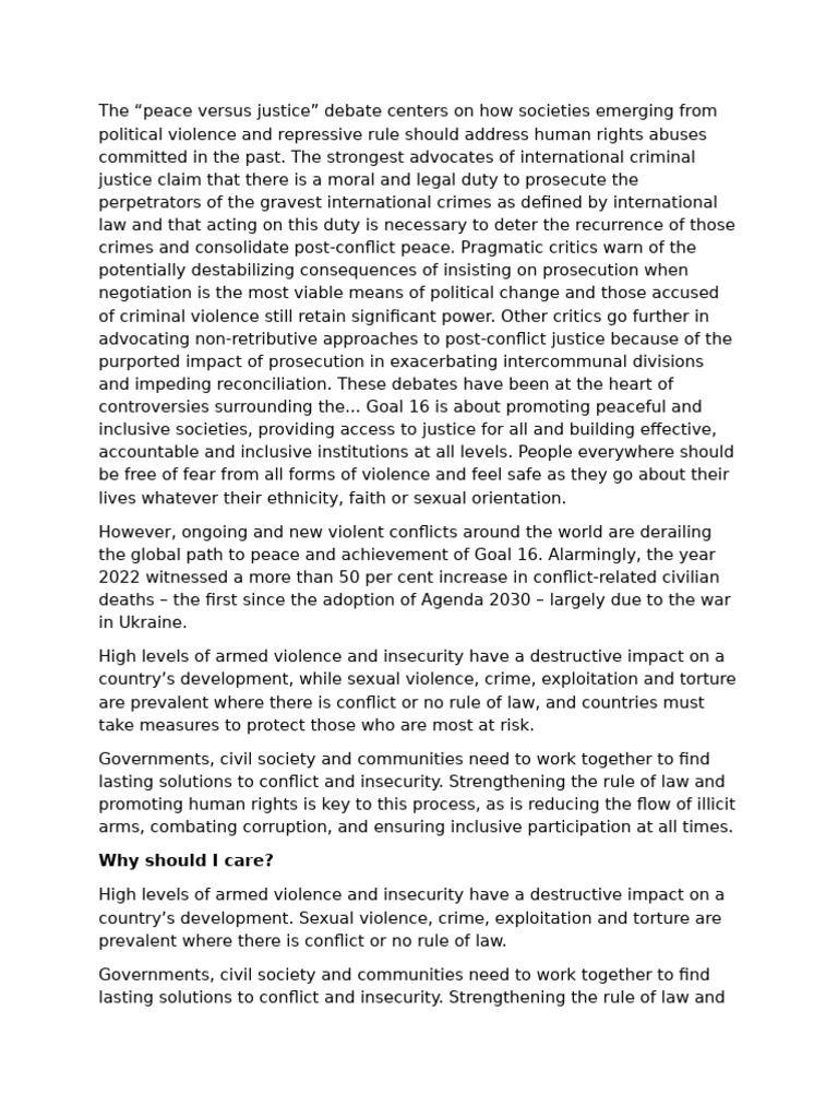 Justice And Peace Pdf