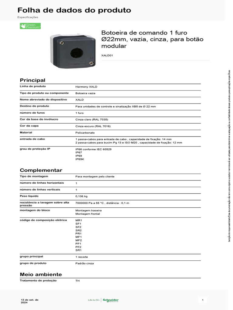 Schneider Electric - Harmony-XALD-XALK - XALD01 | PDF