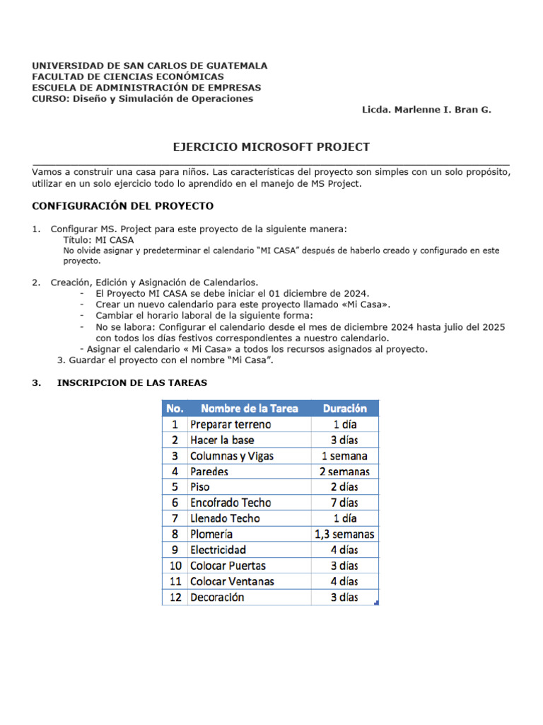 EJERCICIO FINAL MICROSOFT PROJECT | PDF