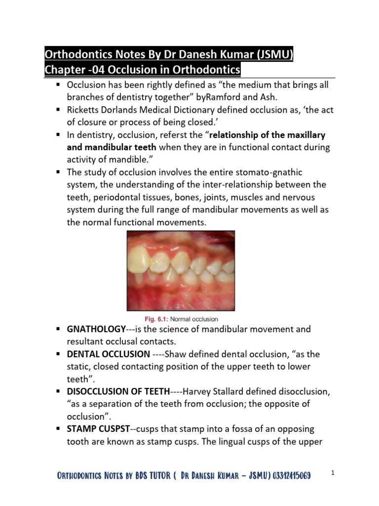Chapter - 04 Ortho Notes by Danesh | PDF | Dental Anatomy | Foreign ...