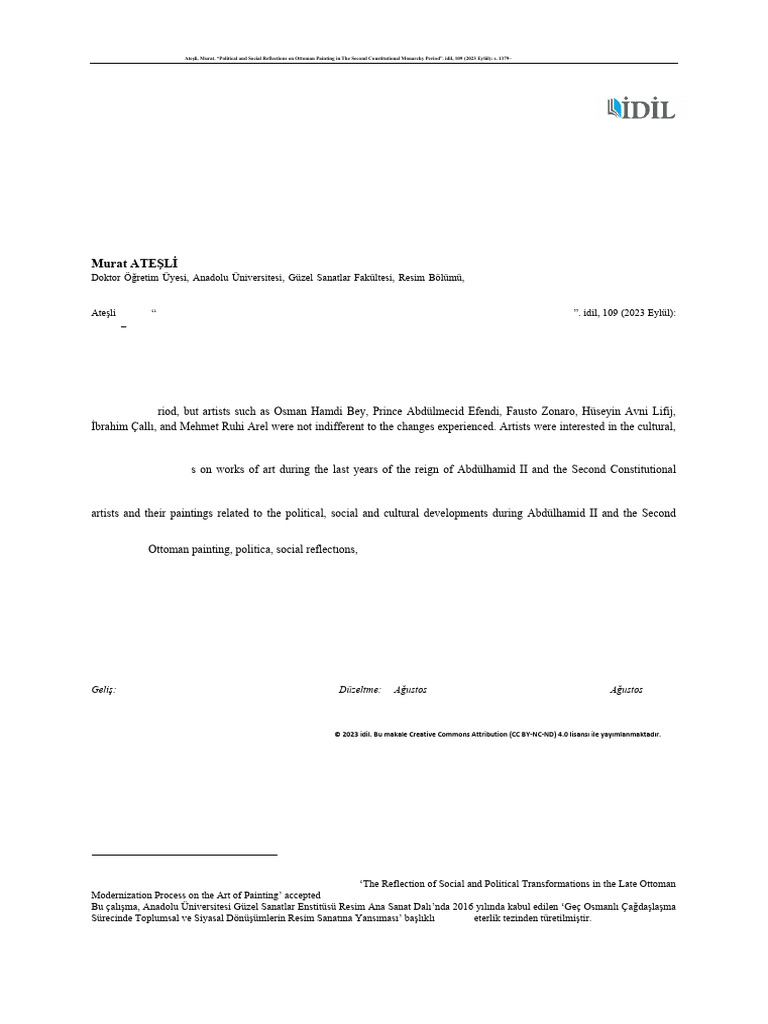 In the Second Constitutional Monarchy Period1 | PDF