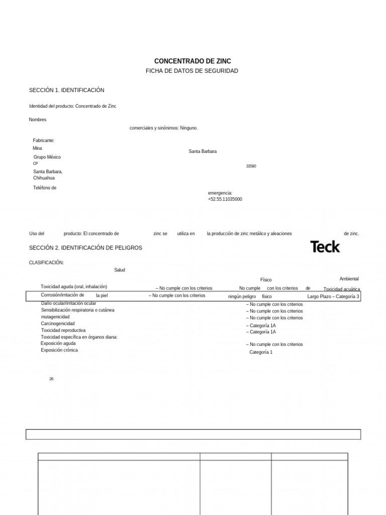 MSDS ZN - Rev2 | PDF