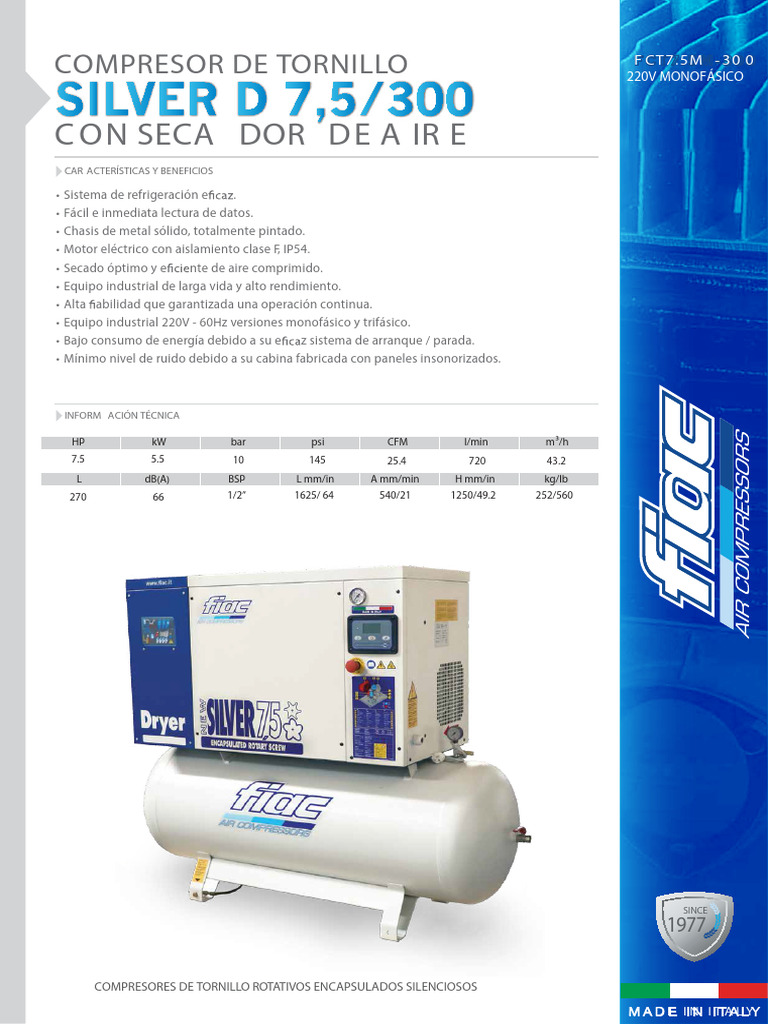Compresor de Tornillo Silencioso 220V | PDF