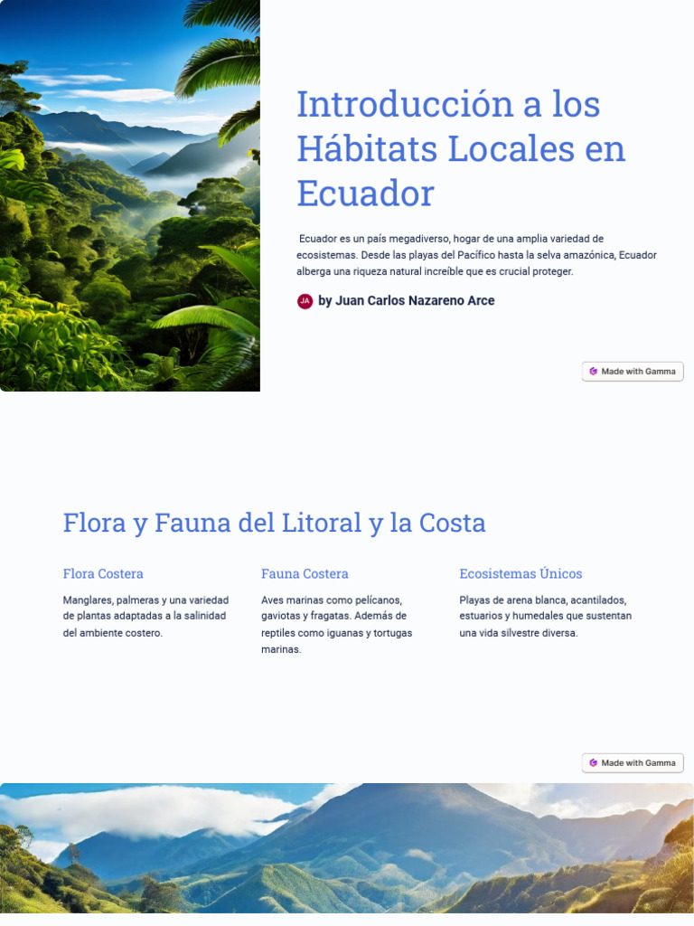 Introduccion A Los Habitats Locales en Ecuador | PDF