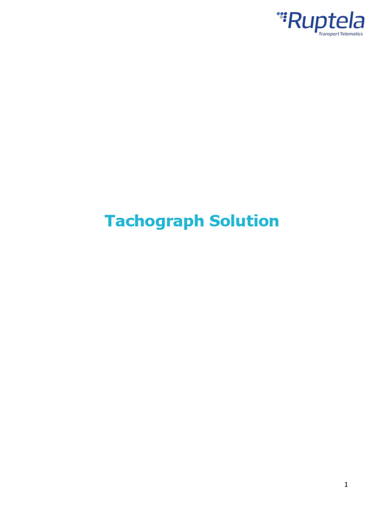 Tachograph Solution | PDF