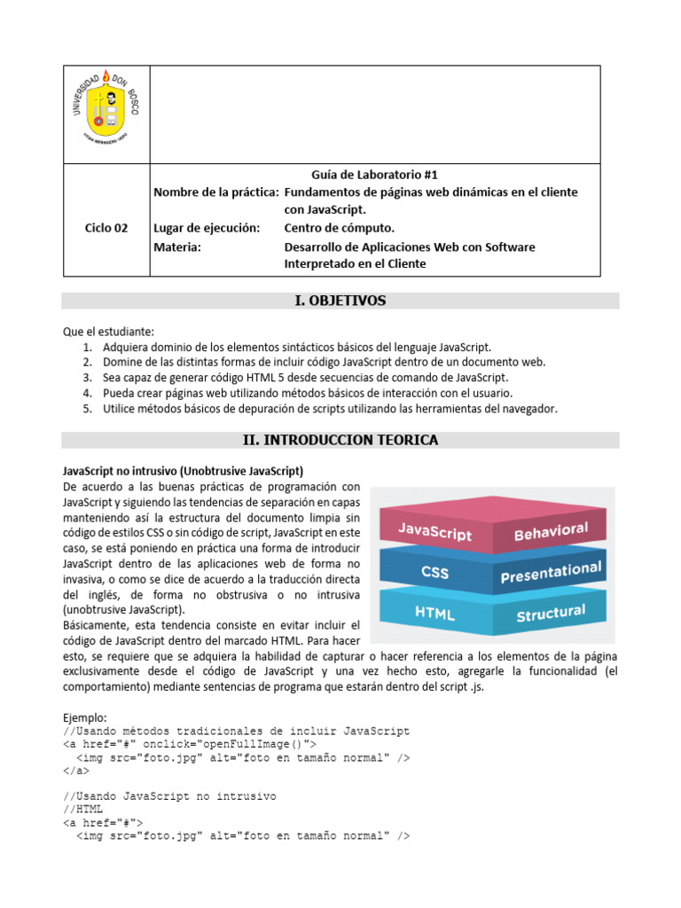 Guia 1 | PDF | Java Script | Internet