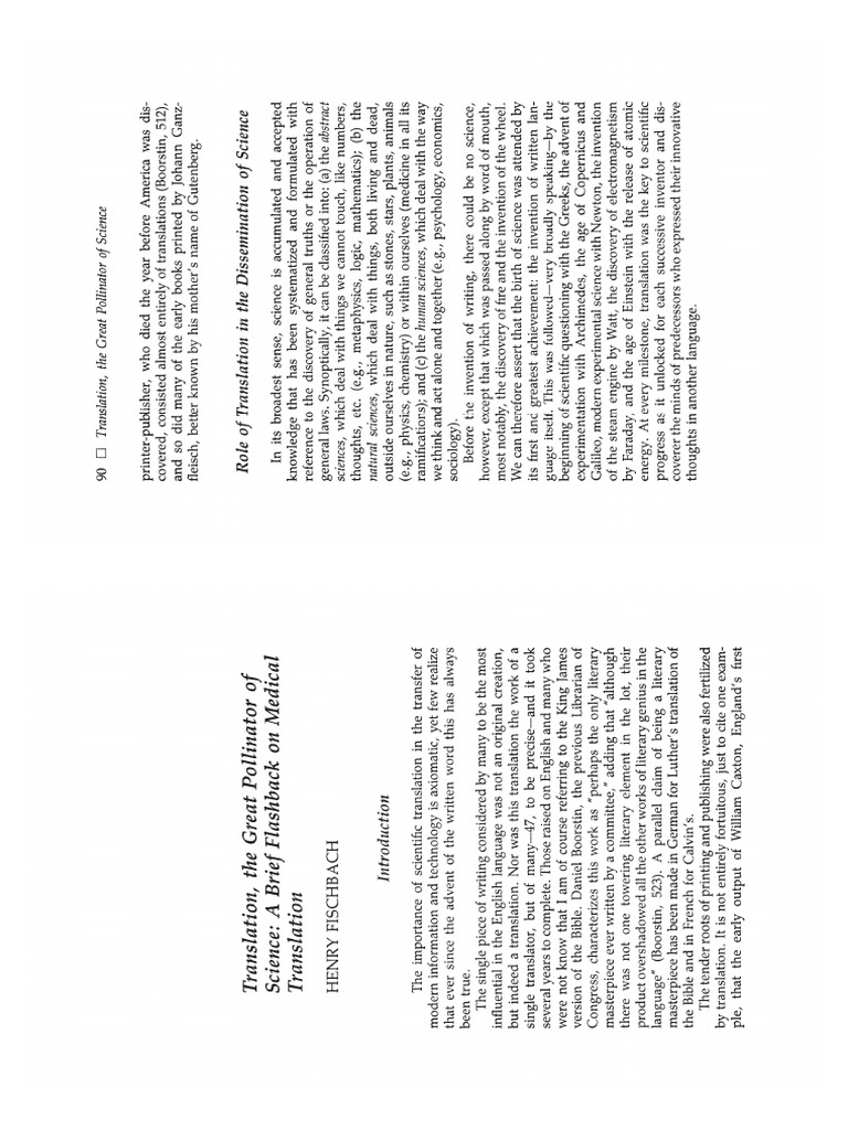 Henry Fischbach - Translation, The Great Pollinator of Science - A ...