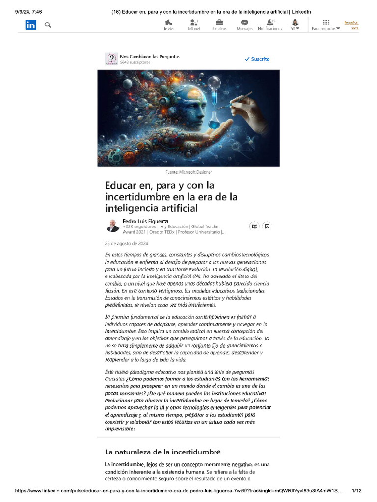 Educar En, para y Con La Incertidu... La Inteligencia Artificial ...