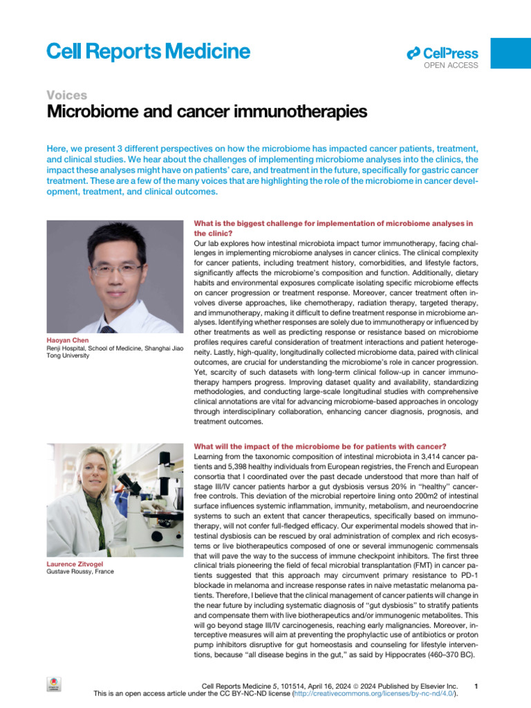 Microbiome and Cancer Immunotherapies | PDF