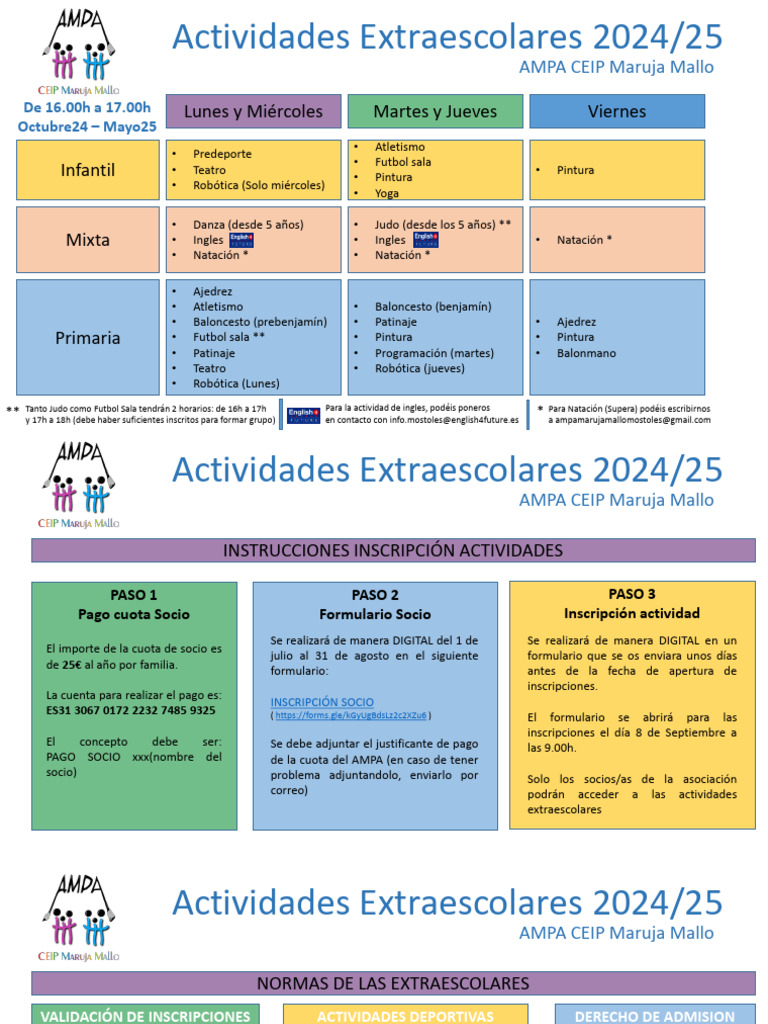 Programa Extraescolares 2425 | PDF