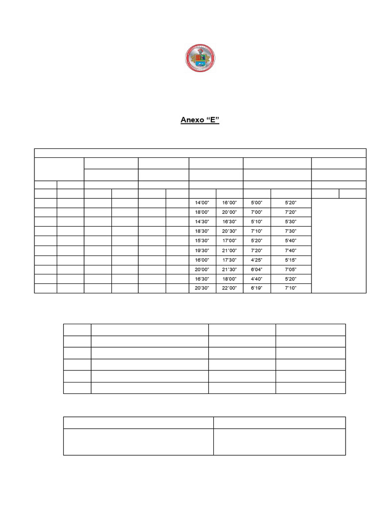 Anexo E Pruebas Fisicas 2024 ESP | PDF | Codo | Nadando