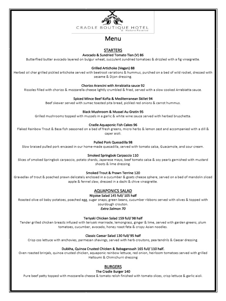 Cradle Lunch Menu 2021 1 | PDF