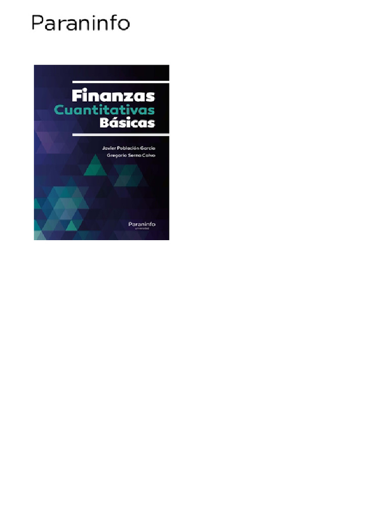 Finanzas Cuantitativas Basicas | PDF
