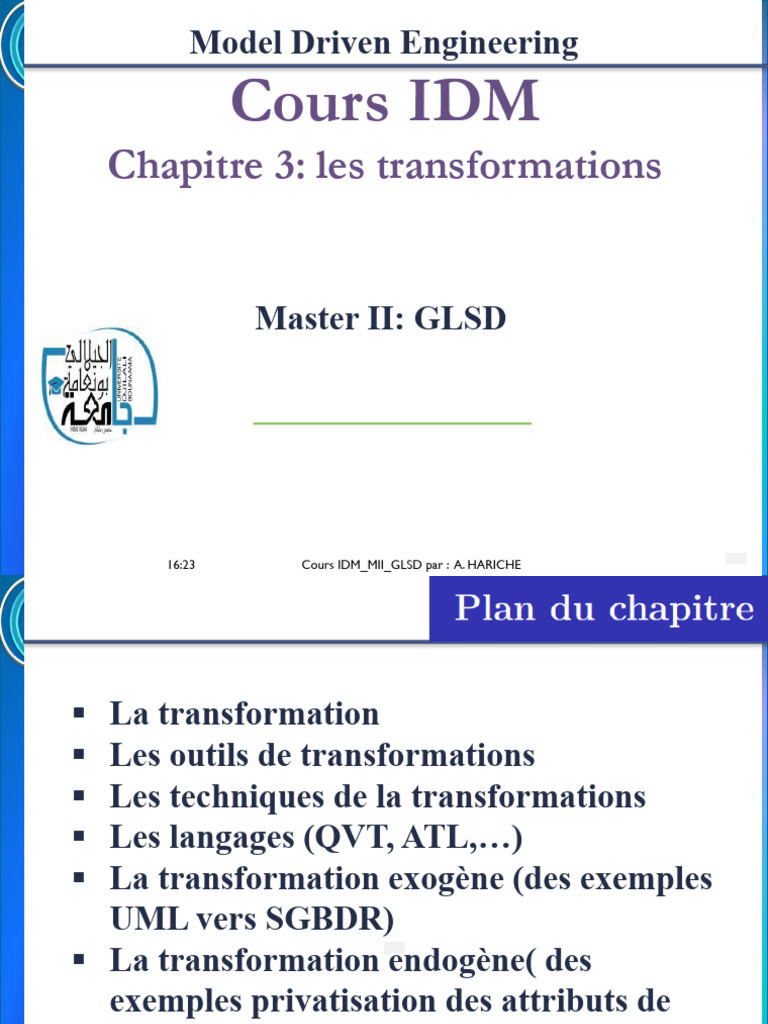IDM MII GLSD Chap3 Transfo | PDF