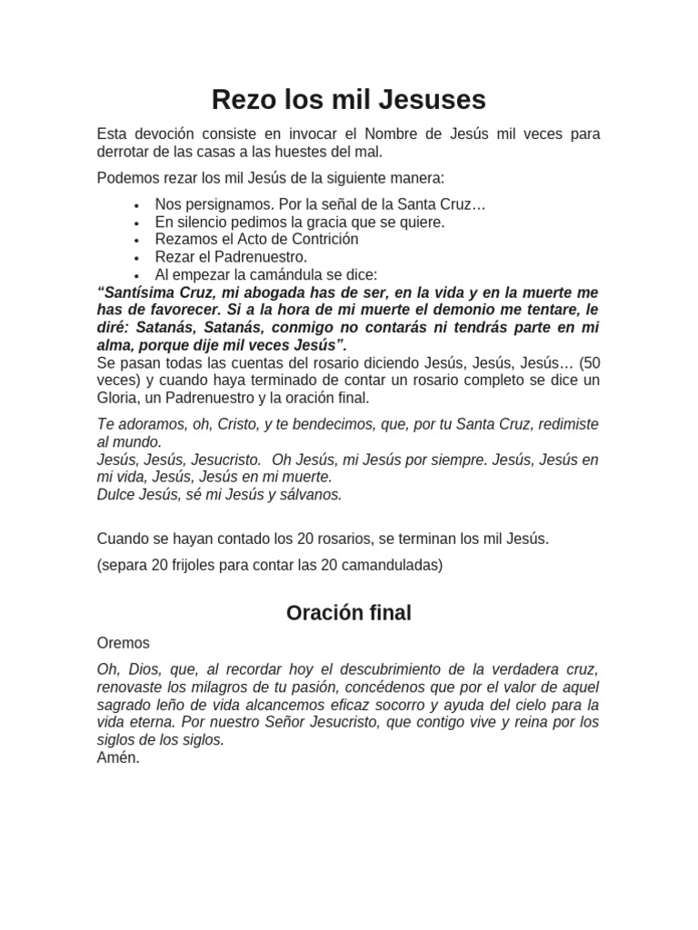 Rezo los mil Jesuses | PDF