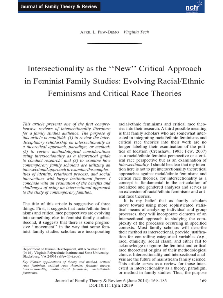 Intersectionality As The New'' Critical Approach | PDF