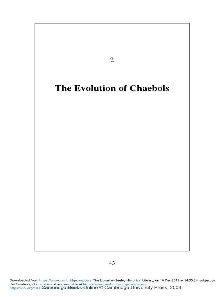 The Evolution of Chaebols | PDF