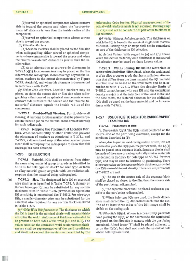 ASME Weld Reinforcement Allowable Values For Radiography IQI Selcetion ...