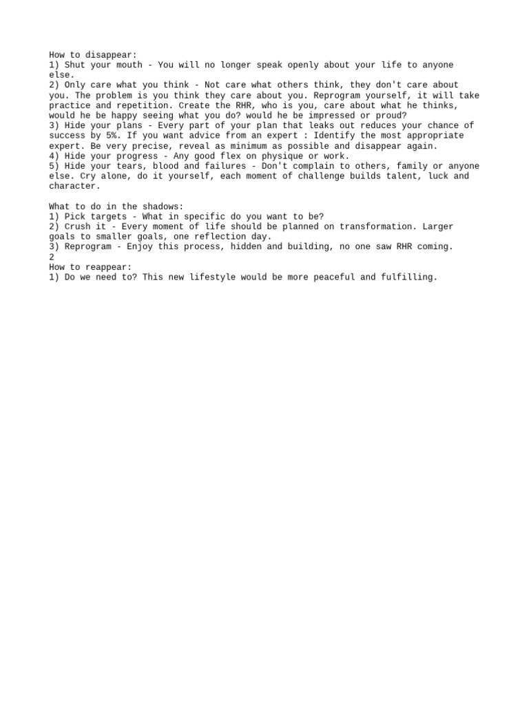 How To Disappear | PDF