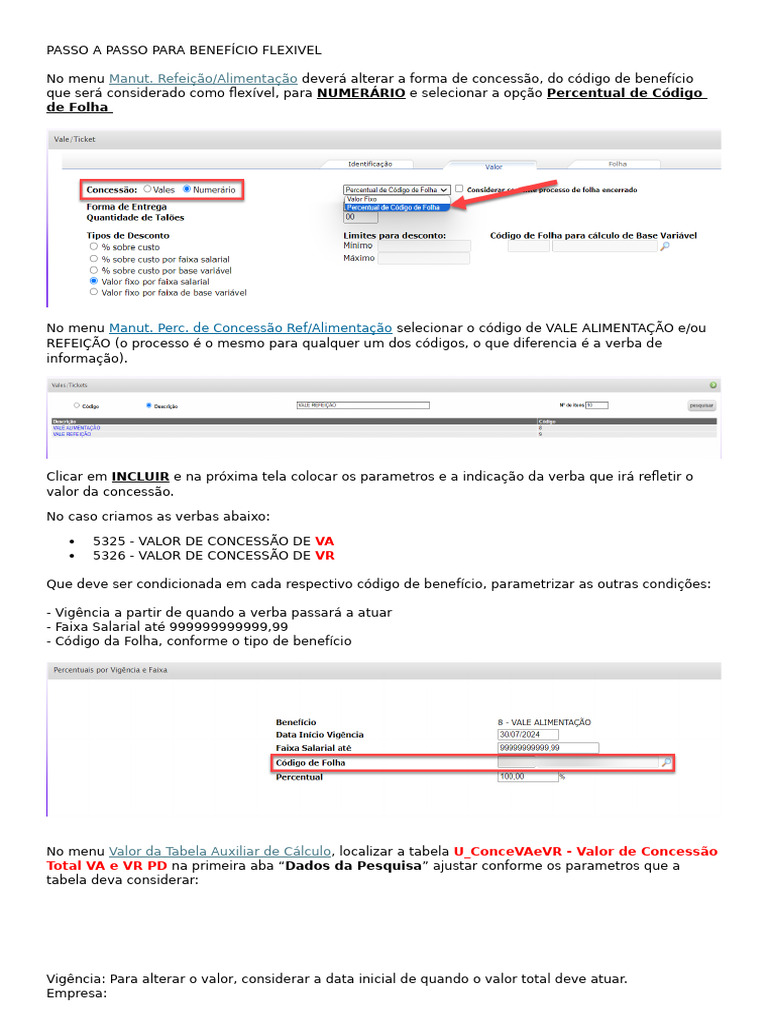 Passo A Passo para Benefício Flexivel | PDF
