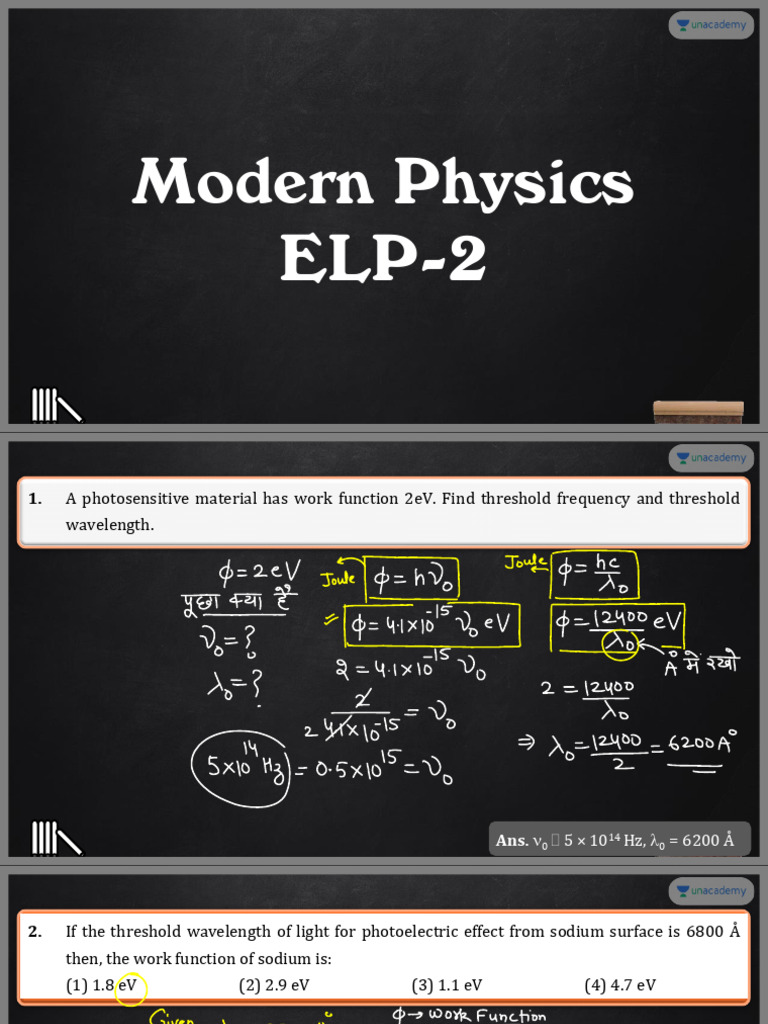 Modern Physics ELP-2 With Answer | PDF