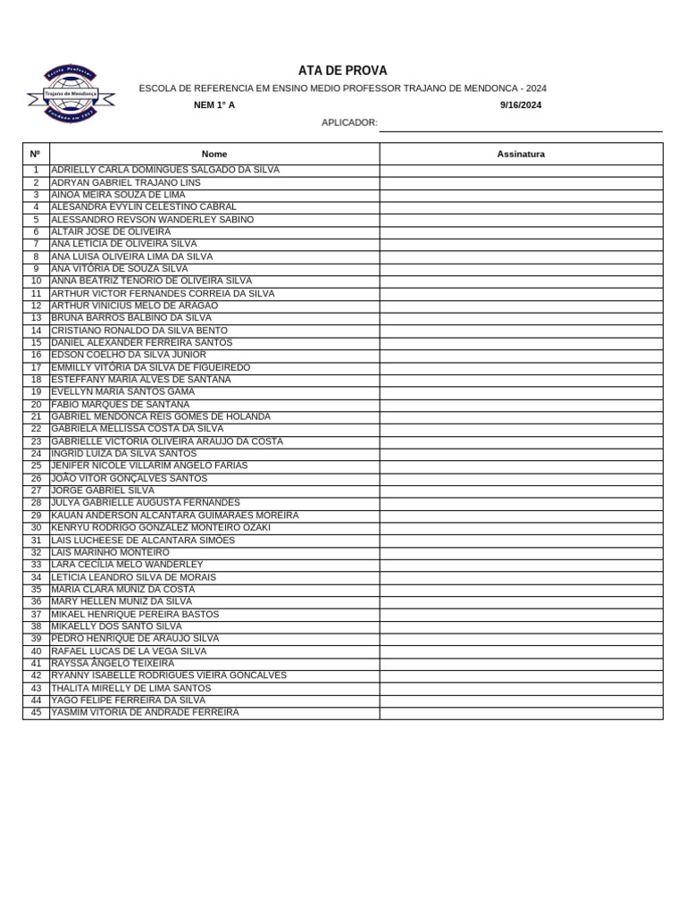Atas de Provas! | PDF