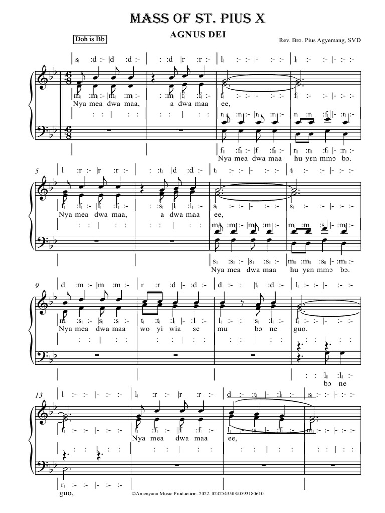 MASS OF ST. PIUS X (AGNUS DEI) PDF | PDF
