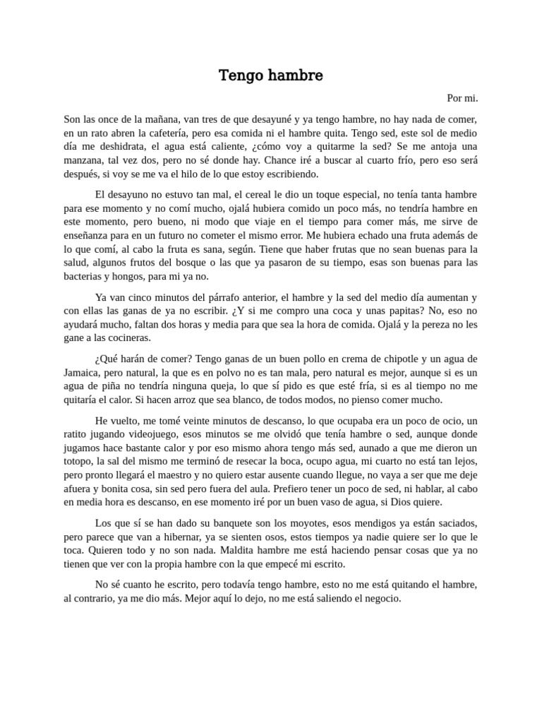 Tengo Hambre | PDF