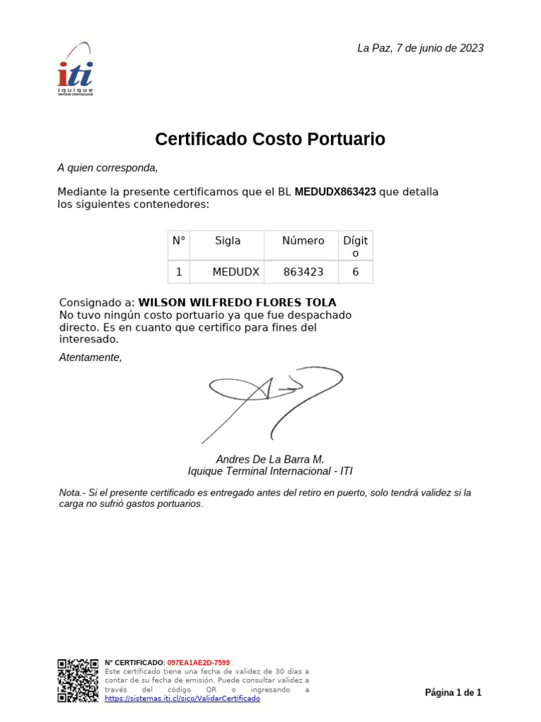 Certificacion Iti | PDF